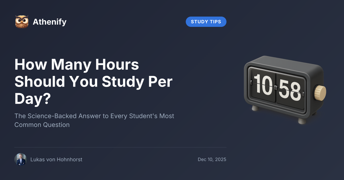 How Many Hours Should You Study Per Day? – Athenify